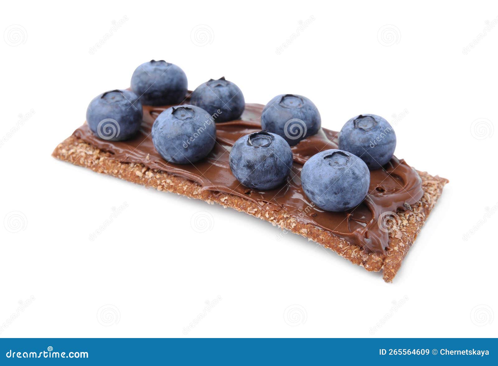 Fresh Crunchy Rye Crispbread with Chocolate Spread and Blueberries ...