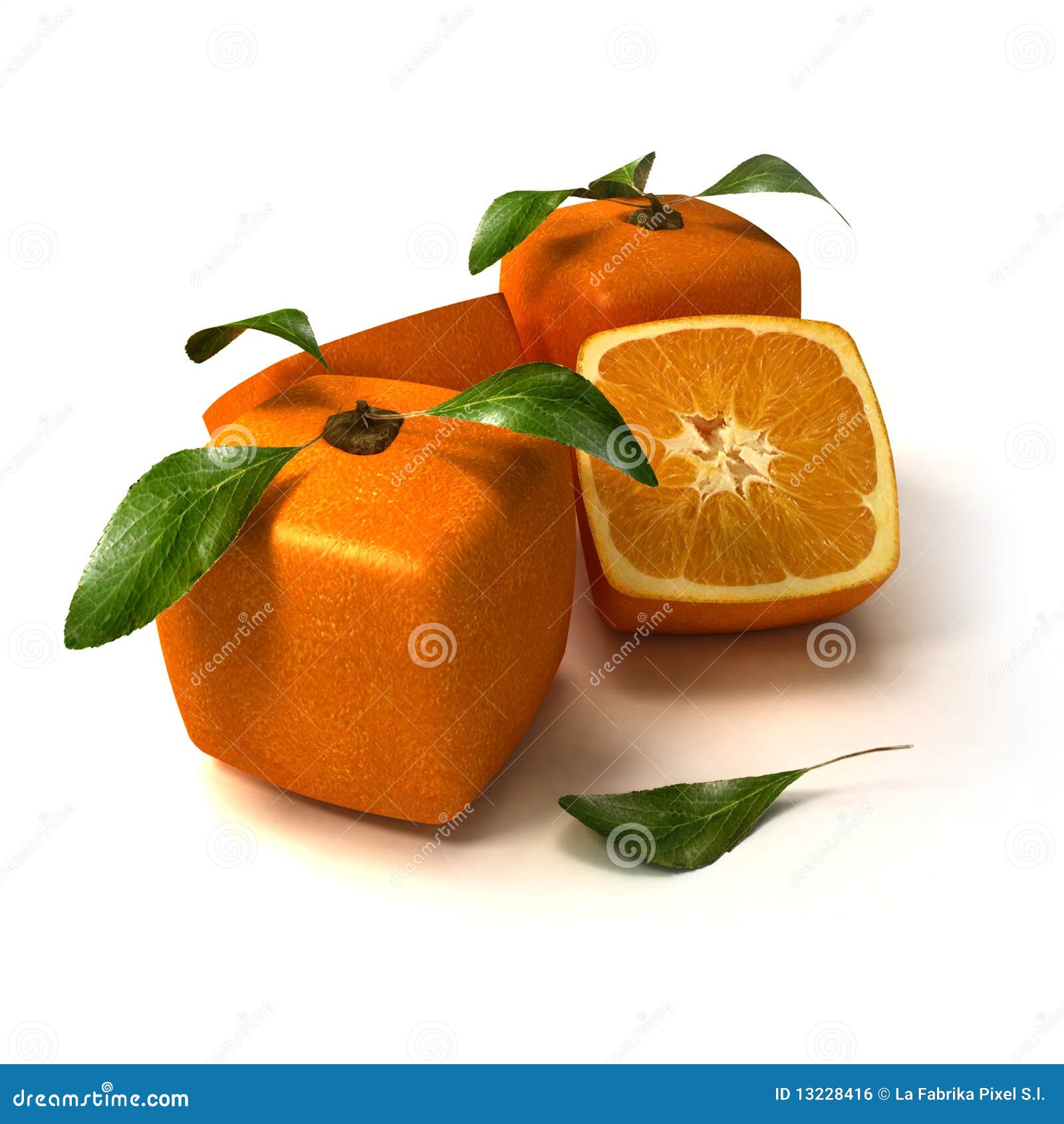 Fresh Cubic Orange Composition Stock Illustration - Illustration of ...