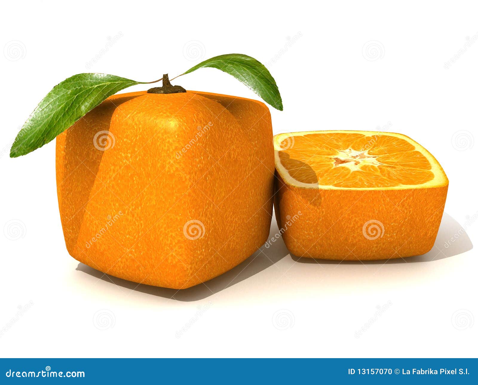 Fresh Cubic Orange and a Half Small Stock Illustration - Illustration ...