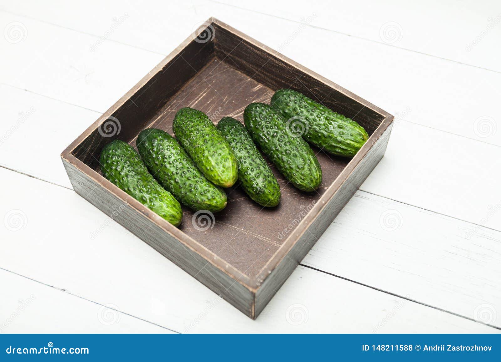 Fresh Cucumber in Brown Box, Agriculture Background Stock Photo - Image ...