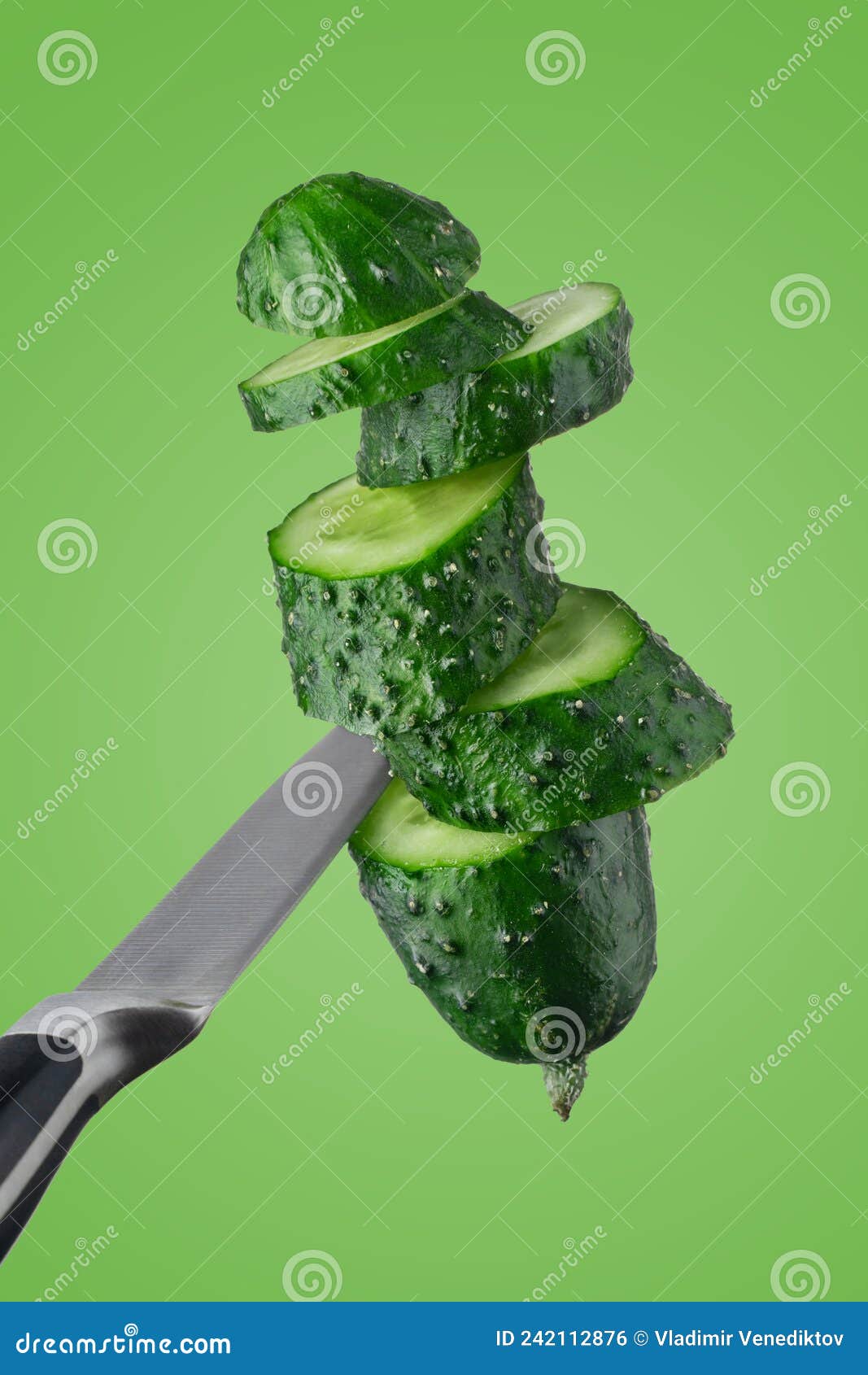 Fresh Cucumber on a Light Green Background Stock Photo - Image of ...