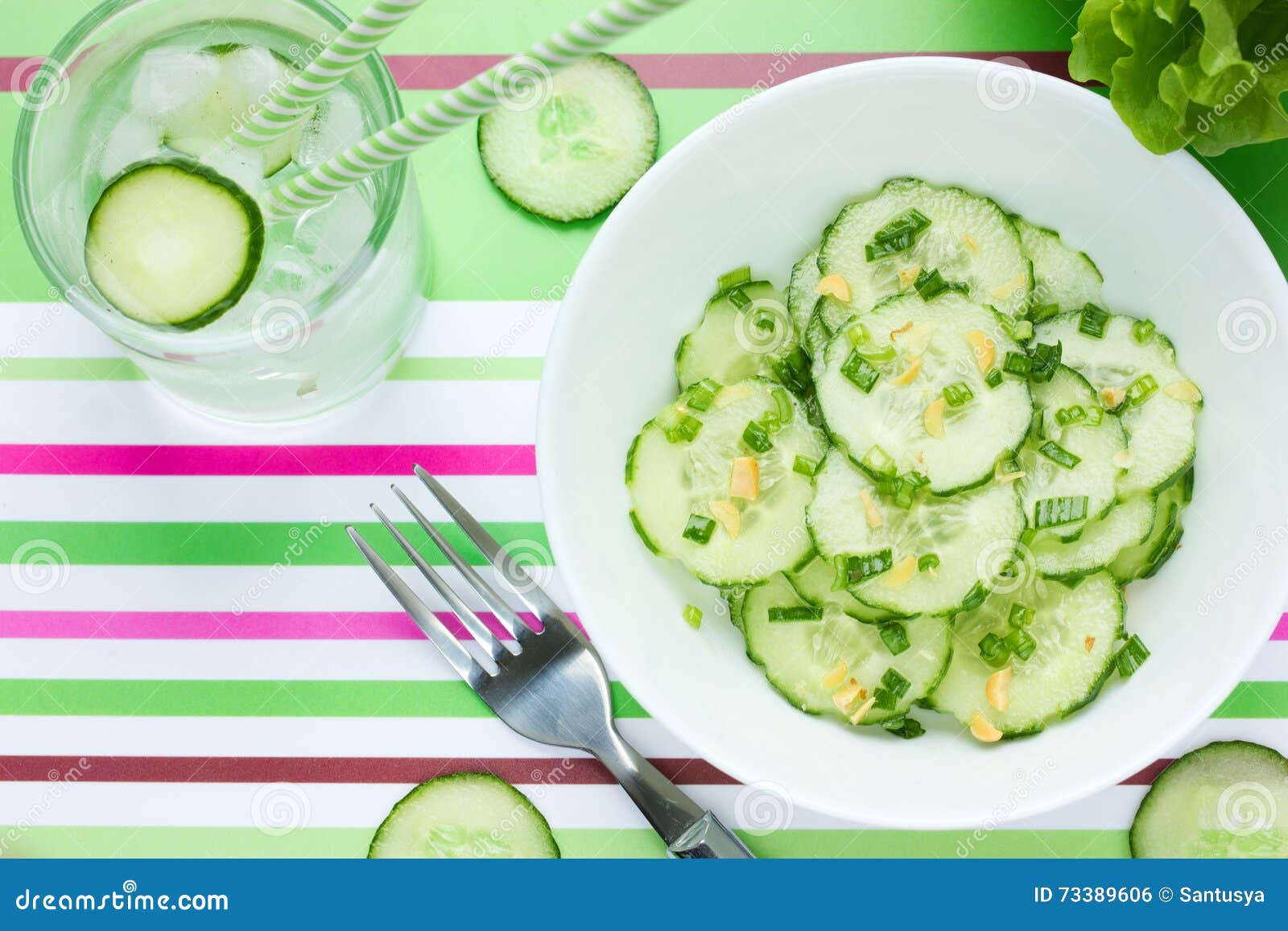 Fresh Cucumber Salad Light Refreshing Snack Stock Photo - Image of ...