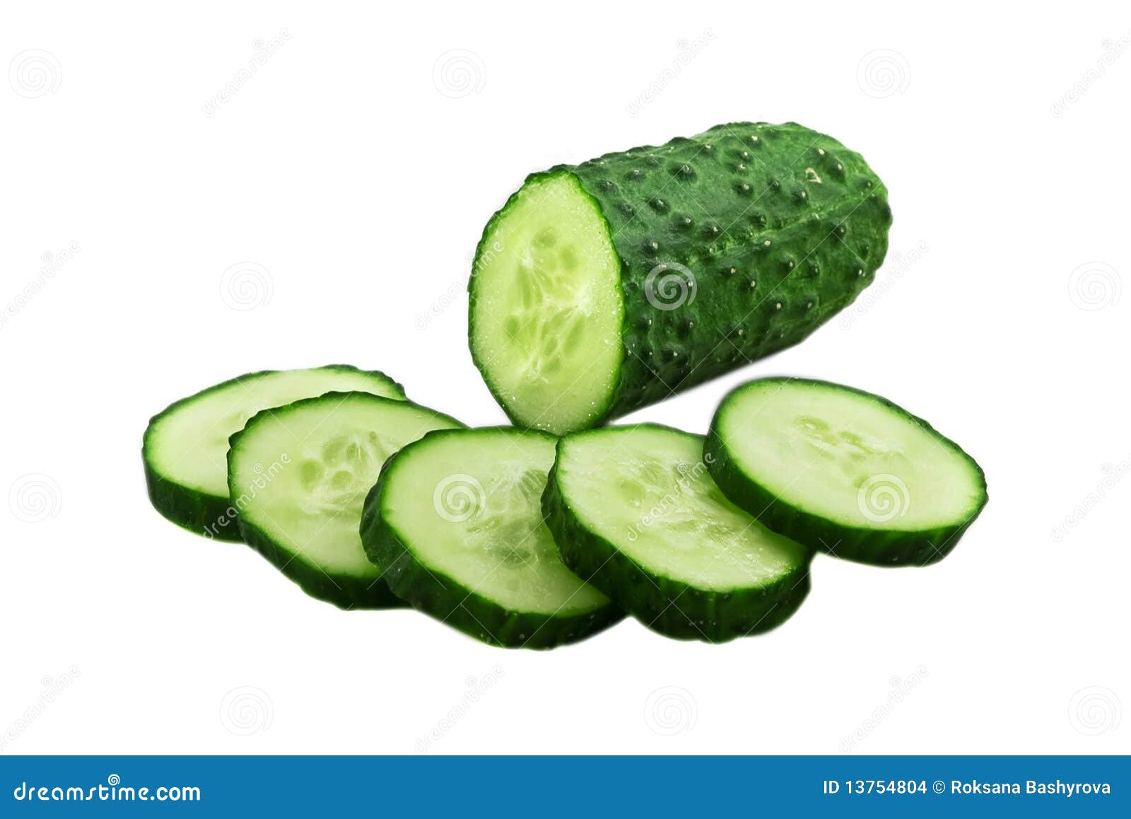 Fresh cucumber with slices stock photo. Image of agriculture - 13754804