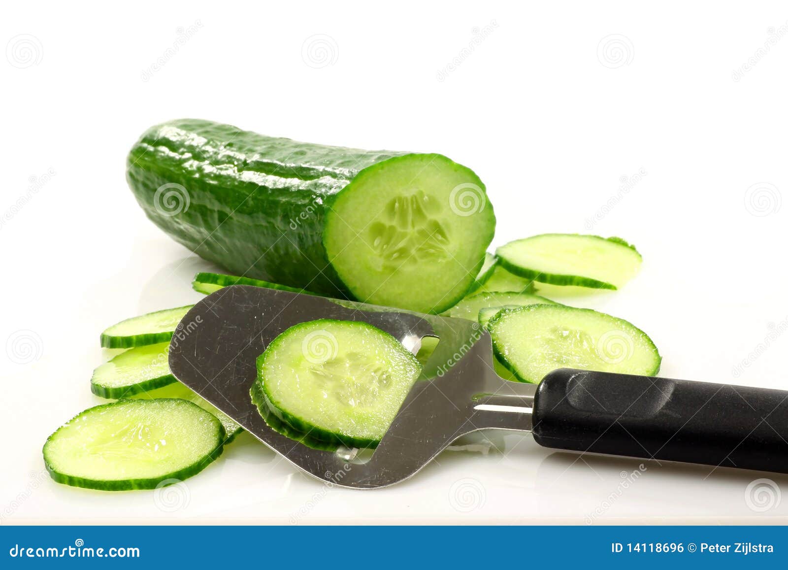 Fresh cucumber slices stock photo. Image of vegetable - 14118696