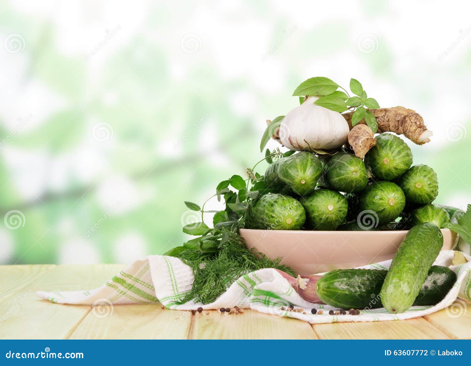 Fresh Cucumbers Prepared for Preservation on the Stock Photo - Image of ...