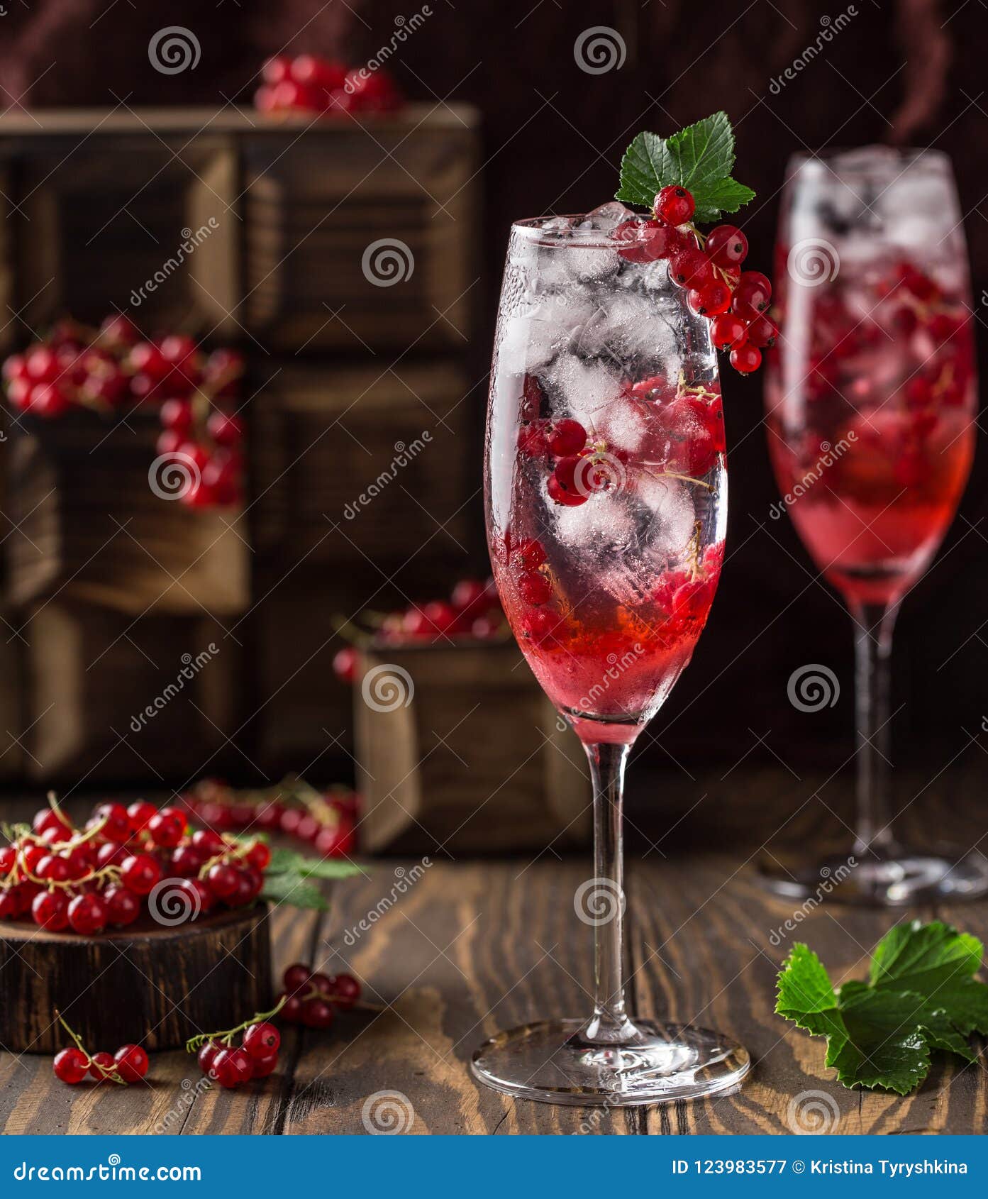 Fresh Currant Cocktail. Fresh Summer Cocktail with Red Currant and Ice ...