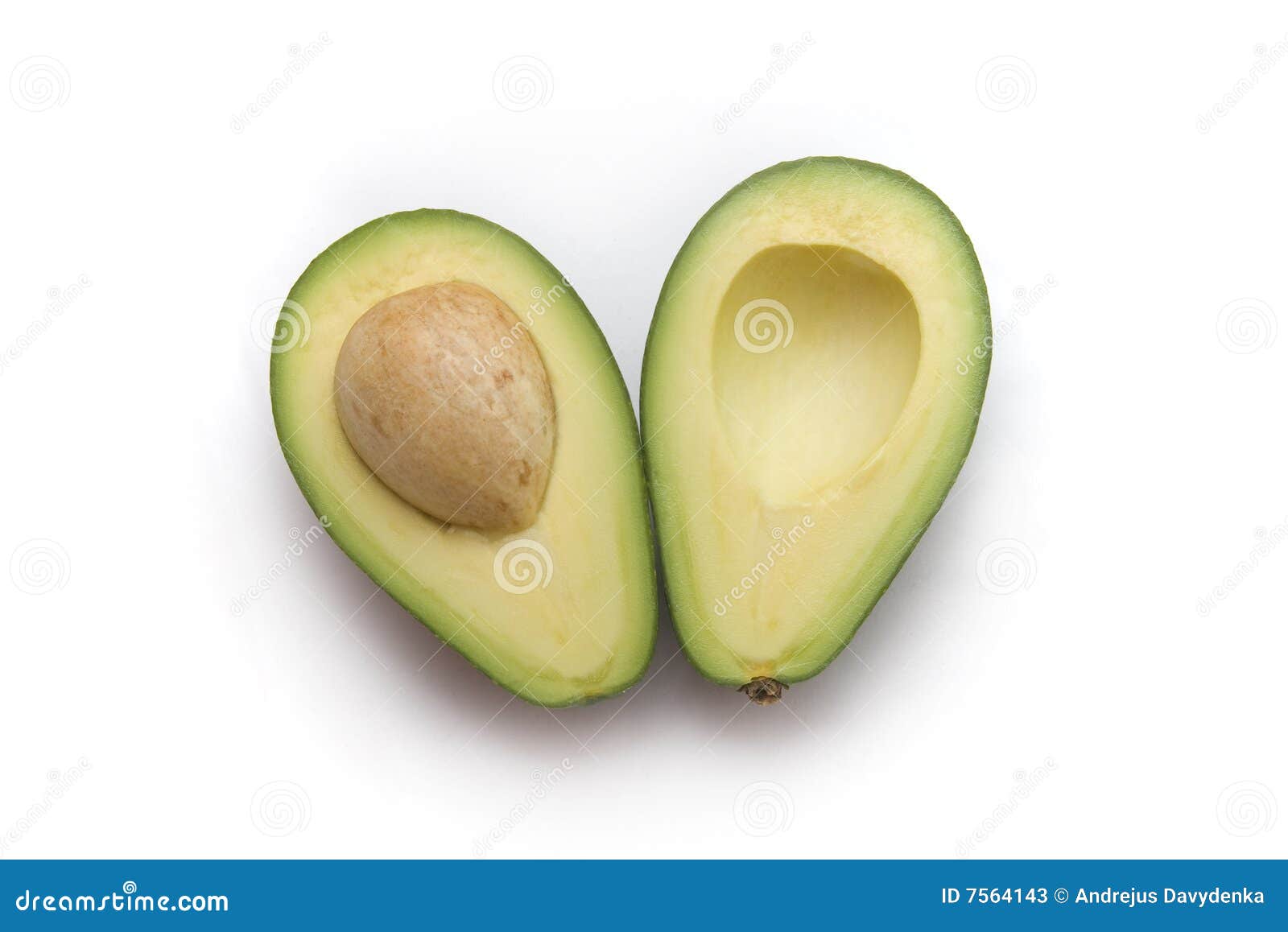 Fresh Cut Avocado Isolated on a White Background Stock Image - Image of ...
