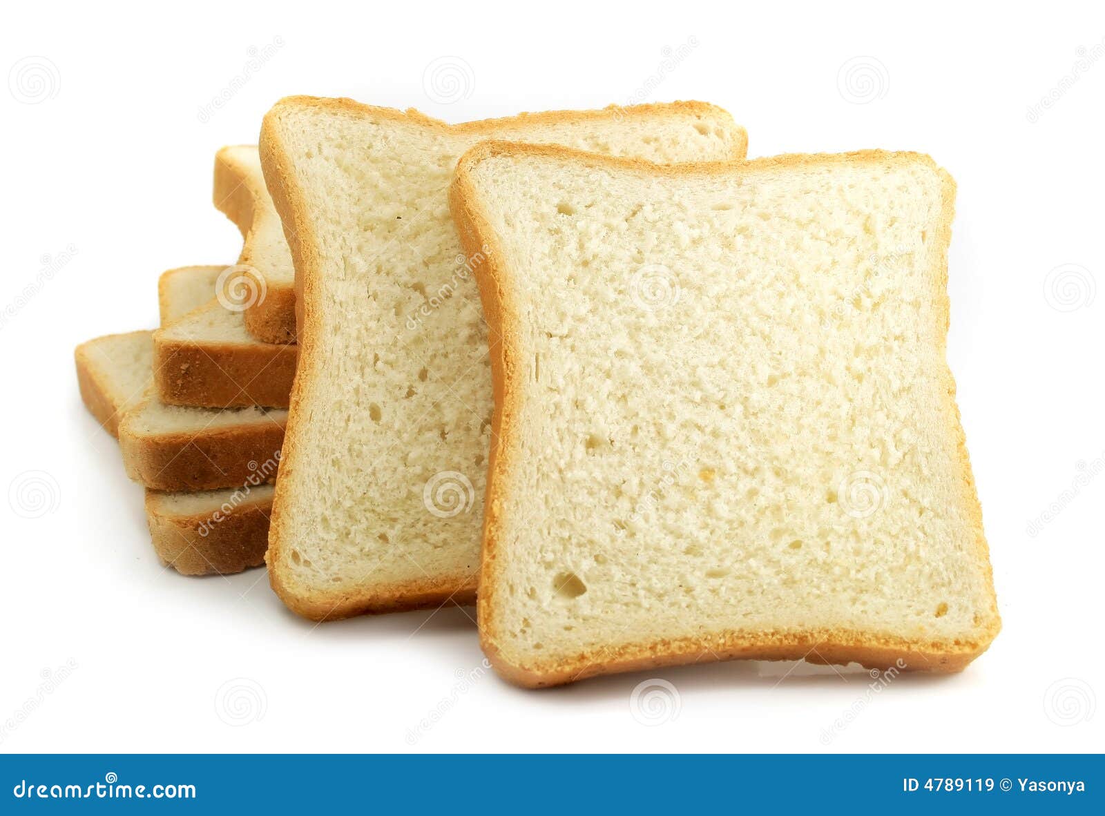 Fresh Cut Bread on White Background Stock Image - Image of texture ...