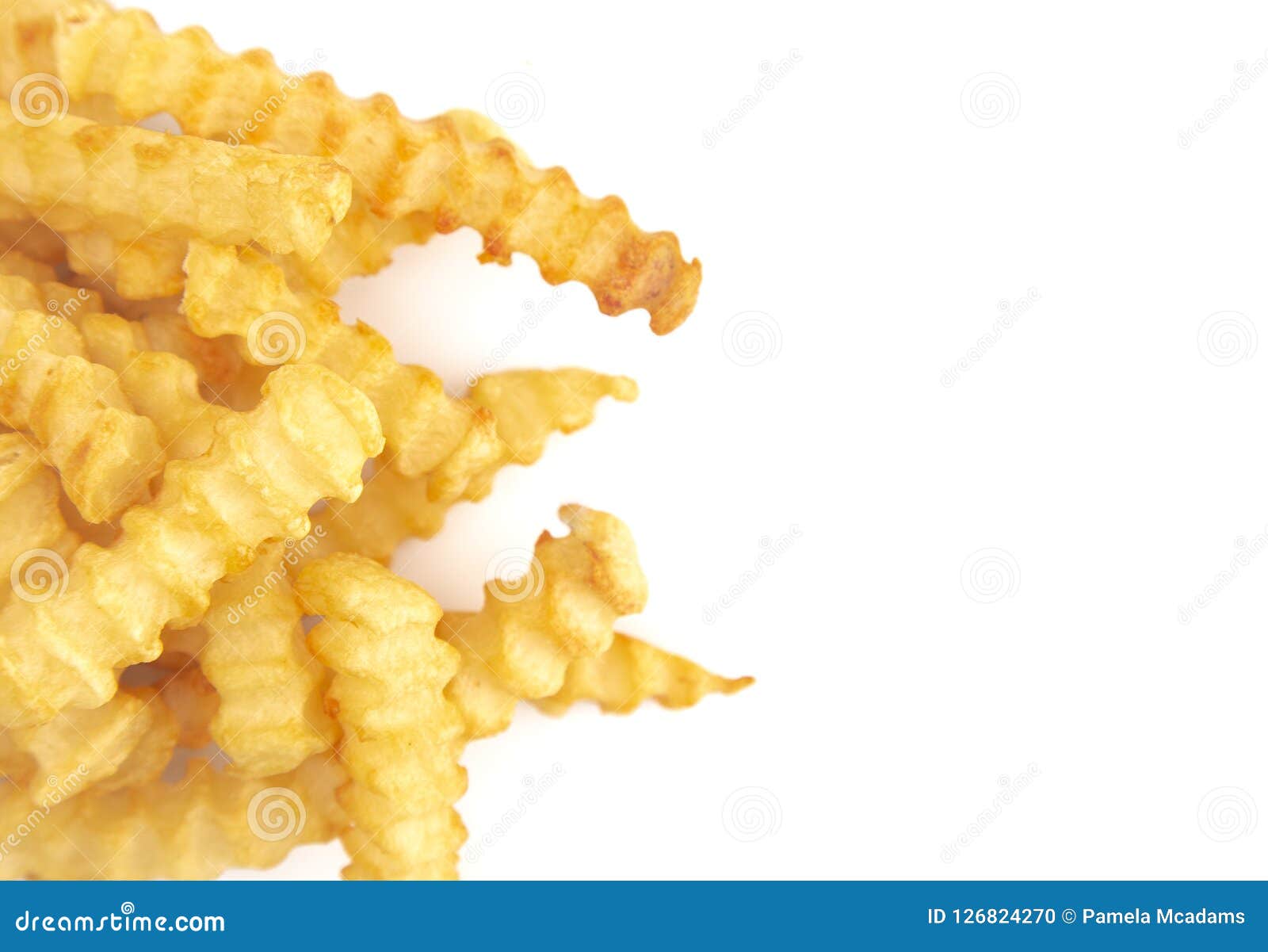 Fresh Cut and Cooked Crinkle Fries Stock Photo - Image of lunch ...