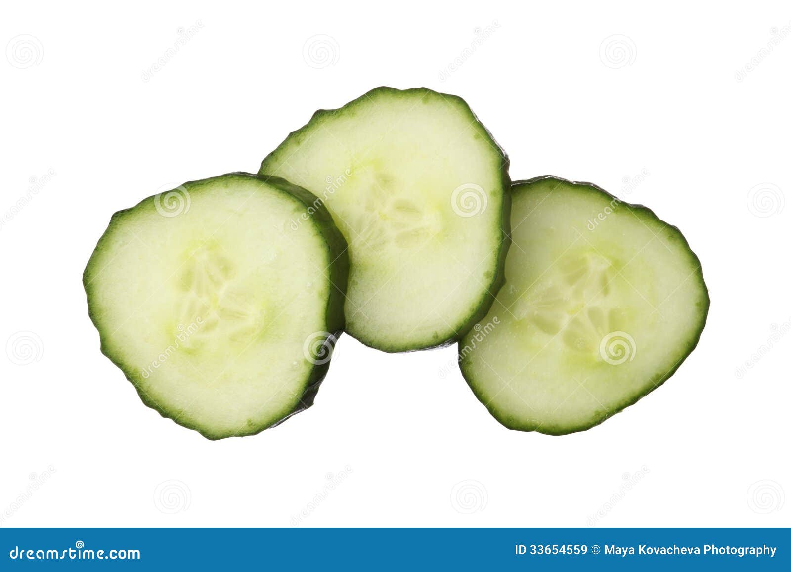Fresh Cut Cucumber Isolated on White Background, Close Up Stock Image ...