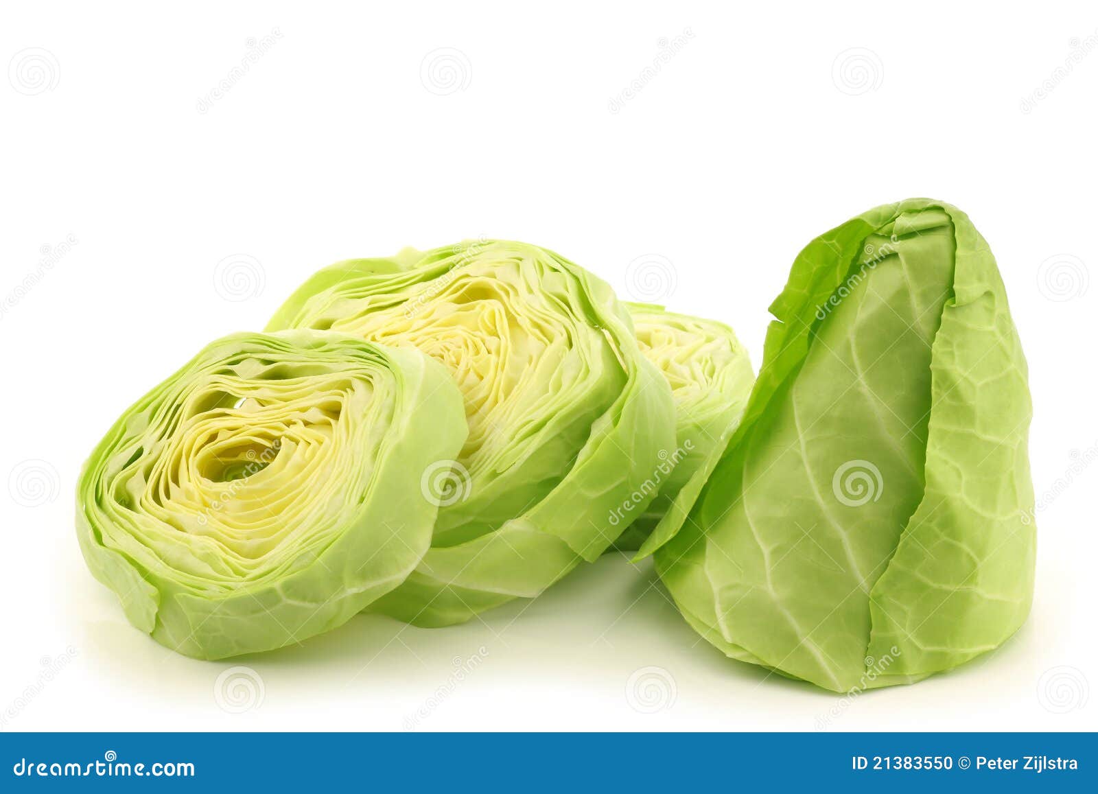 A Fresh Cut Green Pointed Cabbage Stock Photo - Image of cooking, diet ...