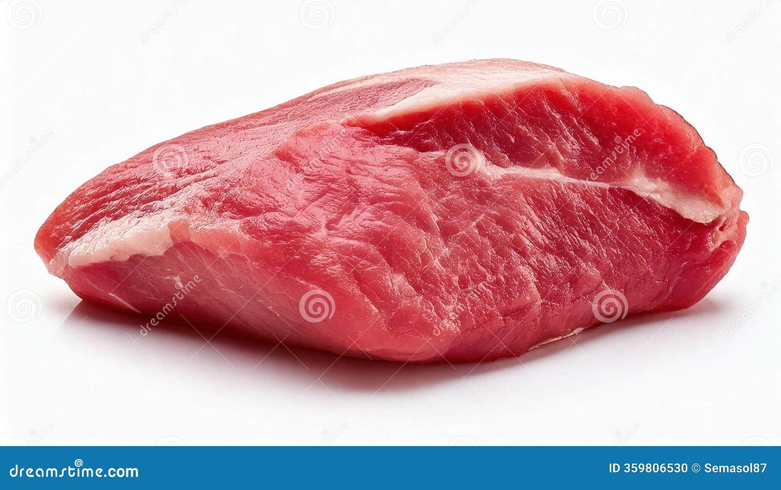 Fresh Cut of Lean Beef Resting on a White Background Ready for Cooking ...