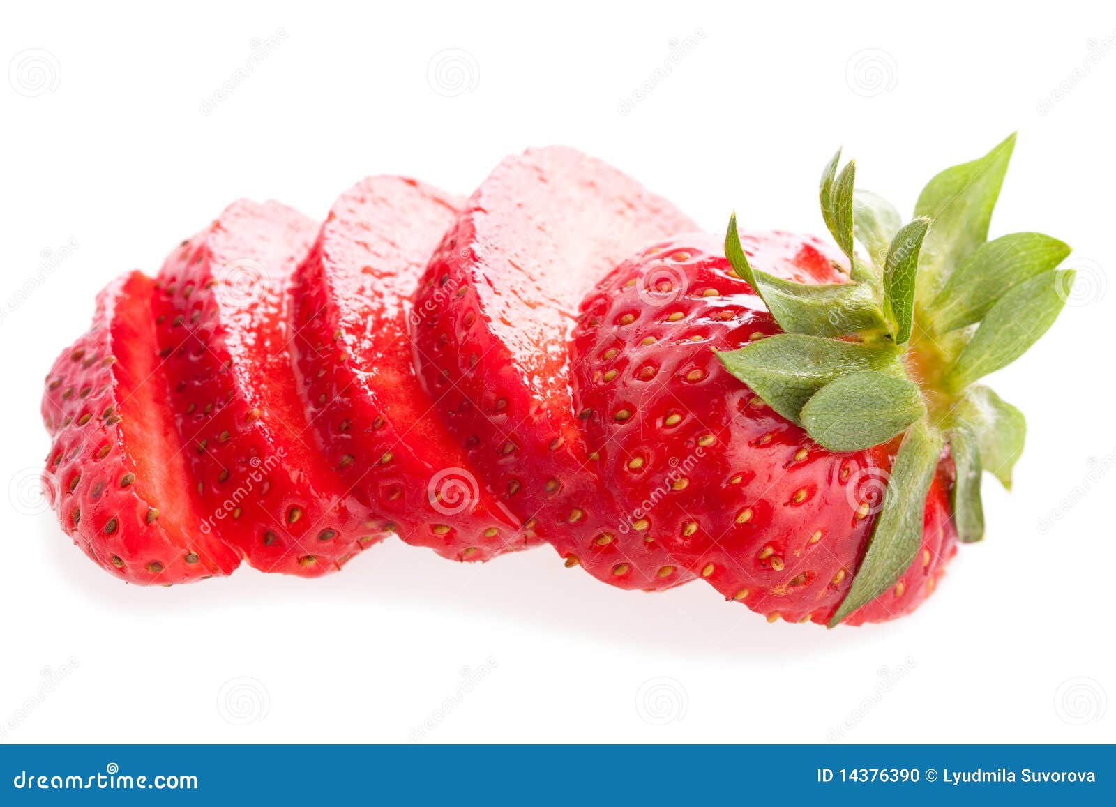 Fresh cut strawberry stock photo. Image of slice, seed - 14376390