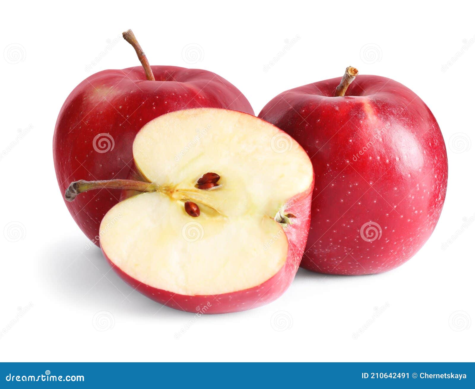 Fresh Cut and Whole Apples Isolated on White Stock Image - Image of ...