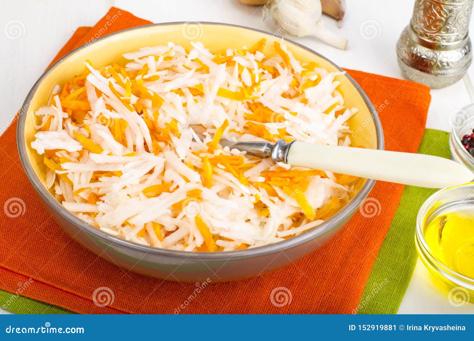 Fresh Daikon and Carrot Salad Stock Image - Image of healthy, menu ...