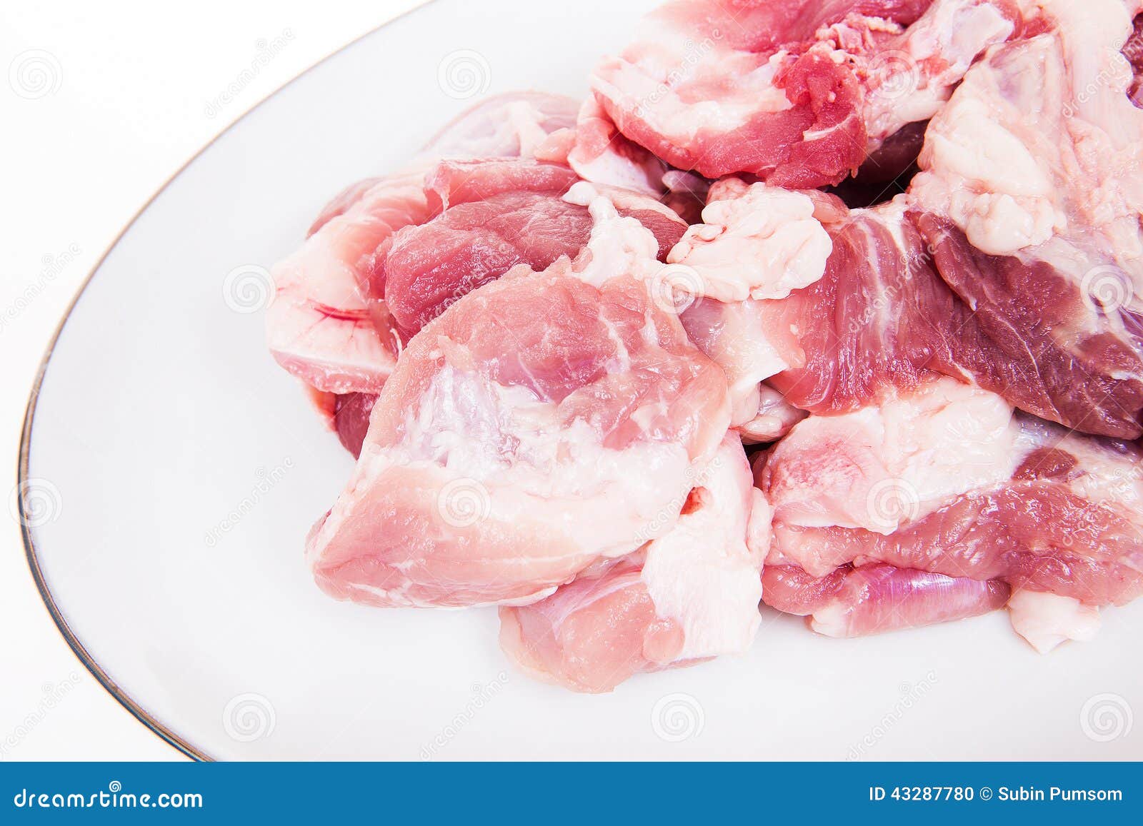 Fresh Damp Meat on Plate Insulated Stock Photo - Image of fillet, piece ...