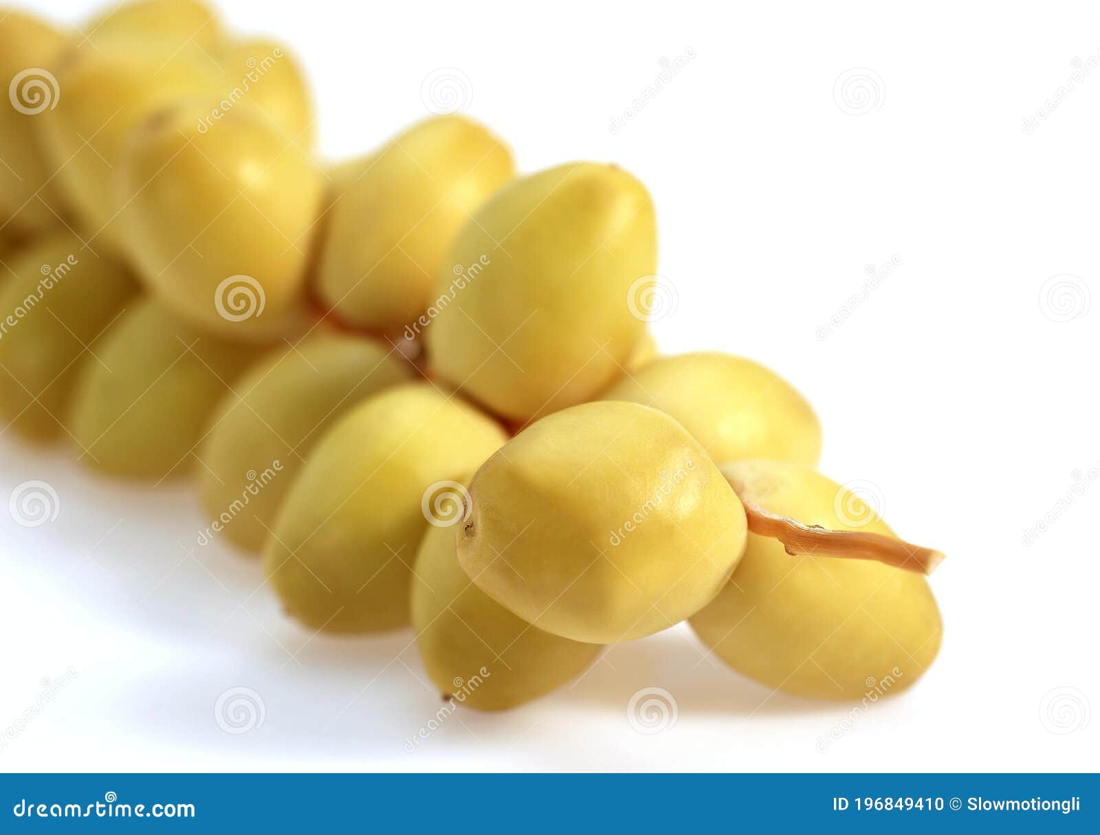 Fresh Dates, Phoenix Dactylifera Against White Background Stock Photo ...