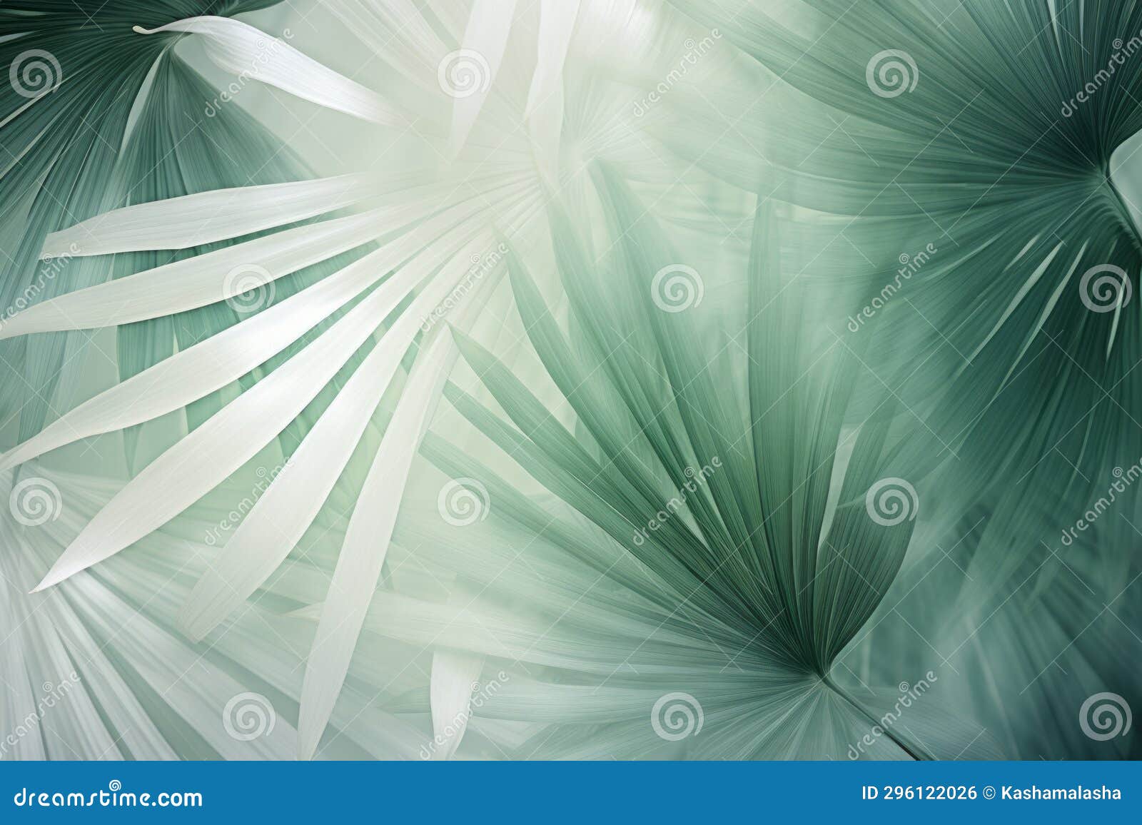 Fresh, Delicate, Ethereal Tropical Leaves Background with a Mist Effect ...