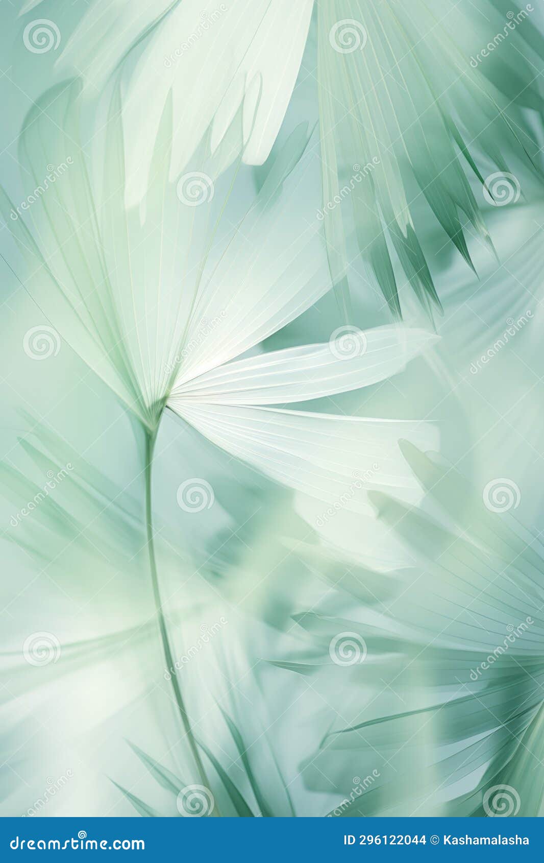 Fresh, Delicate, Ethereal Tropical Leaves Background with a Mist Effect ...