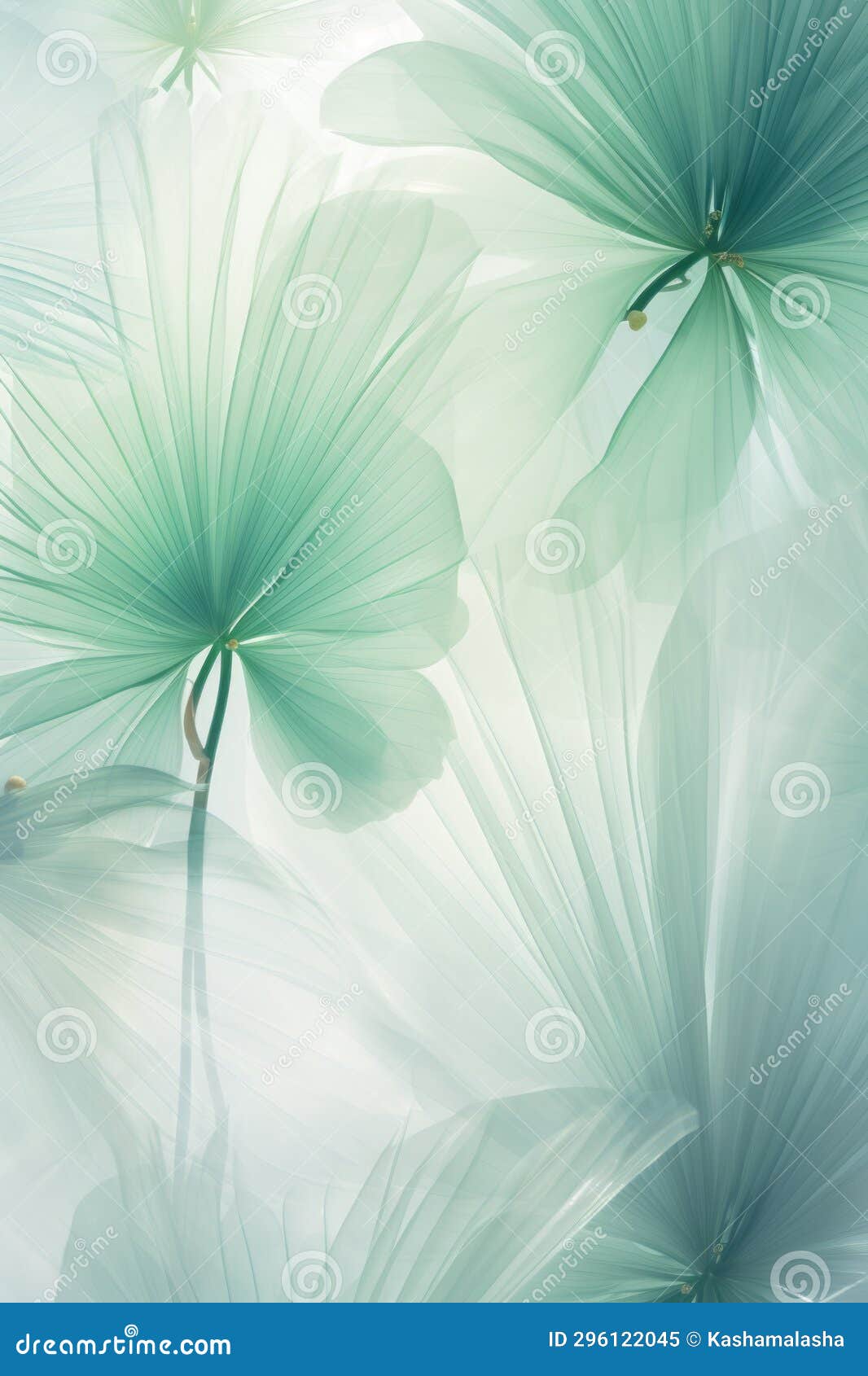 Fresh, Delicate, Ethereal Tropical Leaves Background with a Mist Effect ...