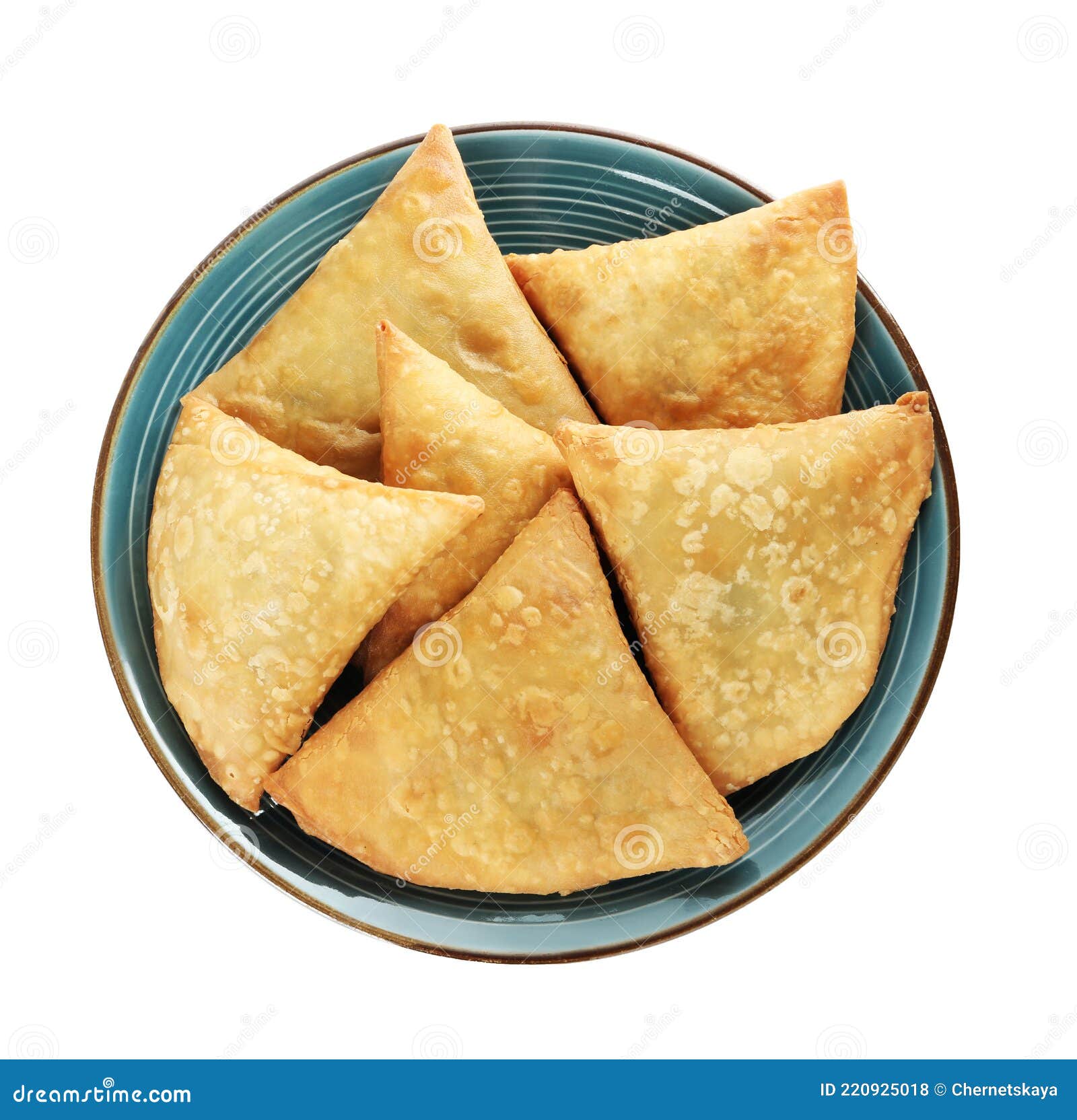 Fresh Delicious Crispy Samosas on White Background, Top View Stock ...