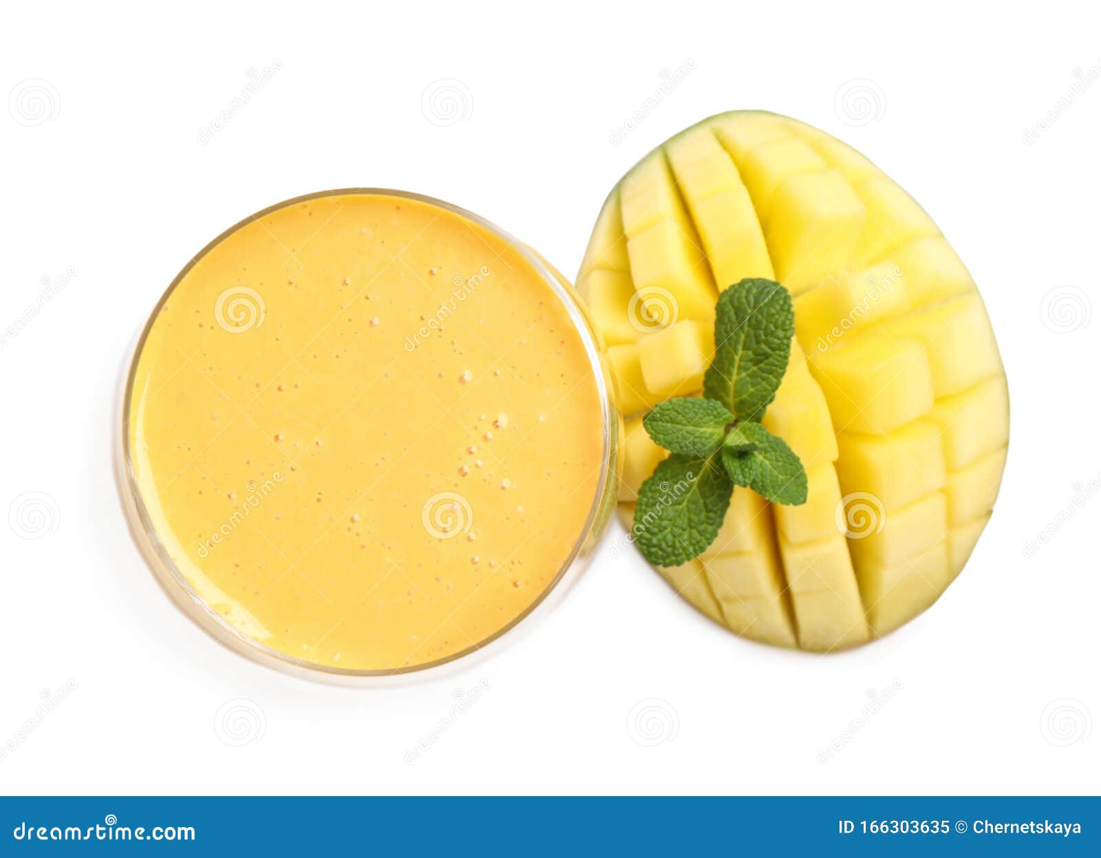 Fresh Delicious Mango Drink Isolated on White Stock Image - Image of ...