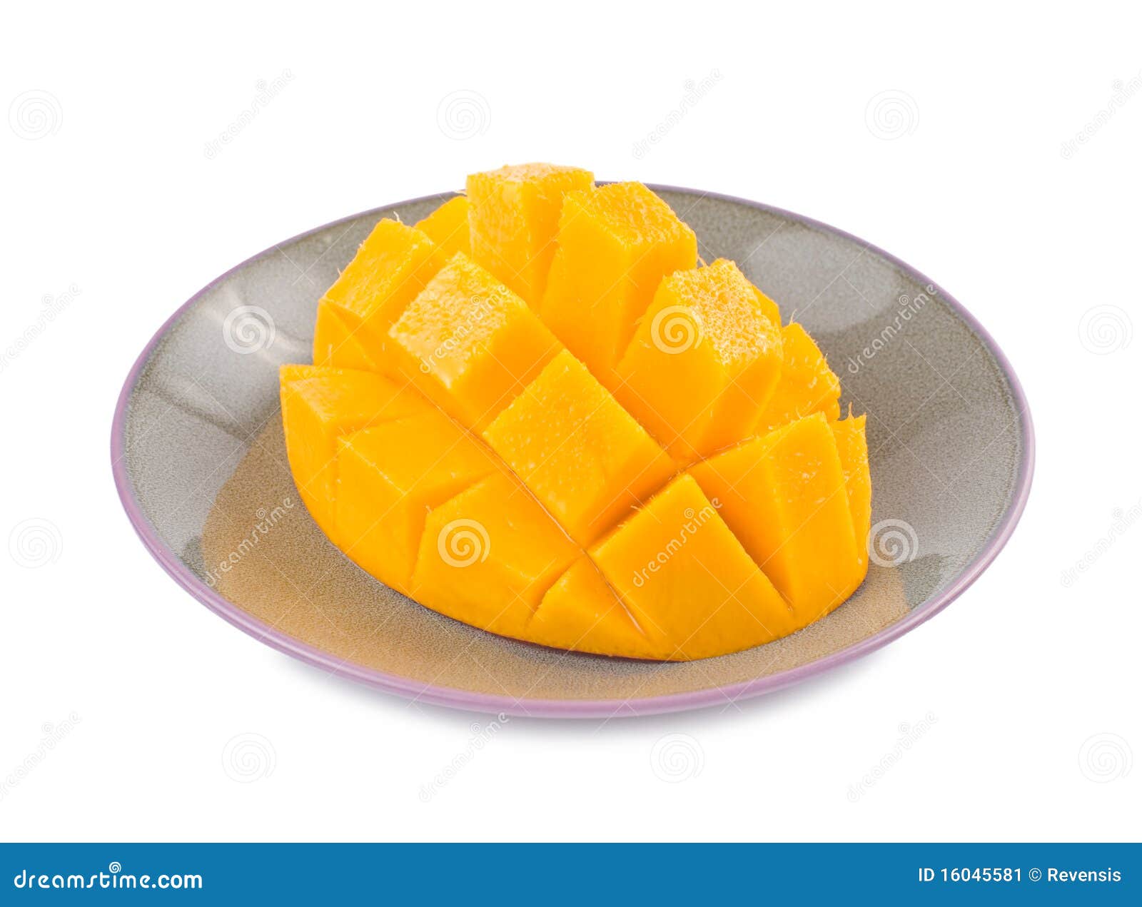 Fresh Delicious Mango Fruit in Dish Stock Image - Image of dieting ...