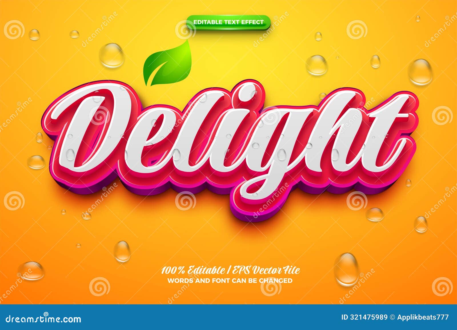 Fresh Delight with Water Drop 3d Logo Template Editable Text Effect ...
