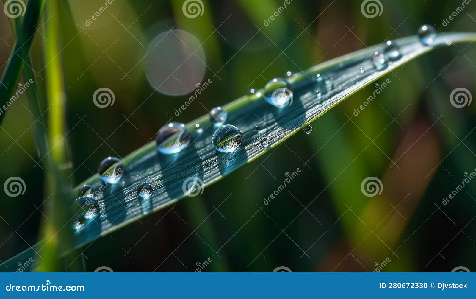 Fresh Dew Drops on Green Grass, a Macro Beauty in Nature Generated by ...