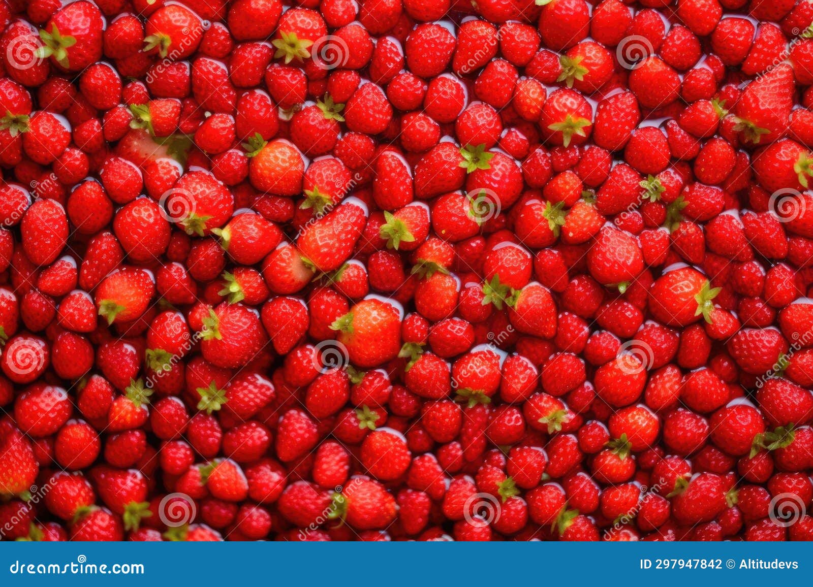 Fresh, Dewy Strawberries Forming a Bumpy Red Landscape Stock ...