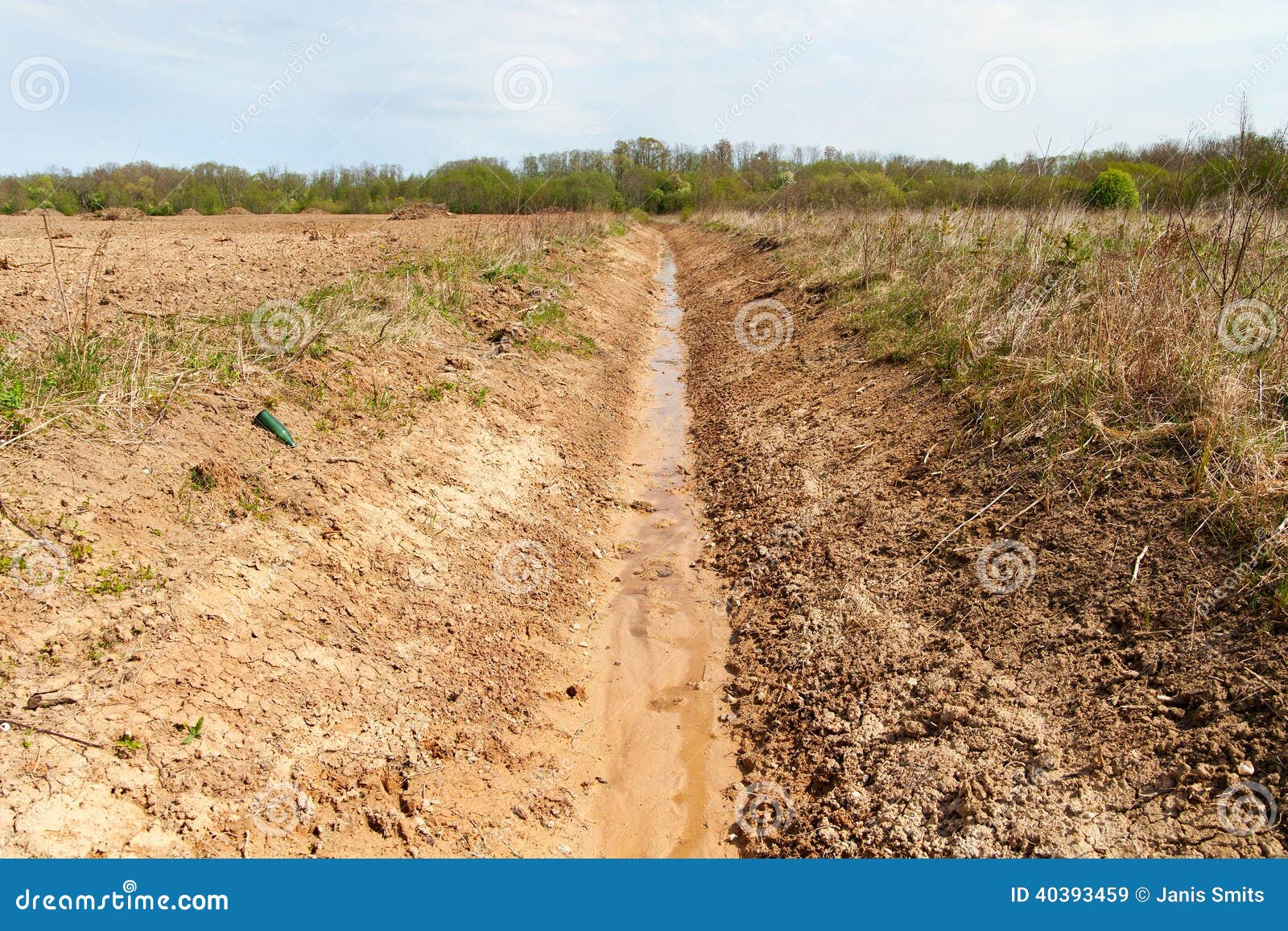 Fresh ditch. stock image. Image of soil, ditch, countryside - 40393459