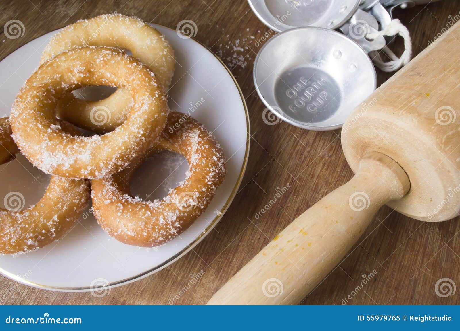 Fresh donut on white plate stock image. Image of fresh - 55979765