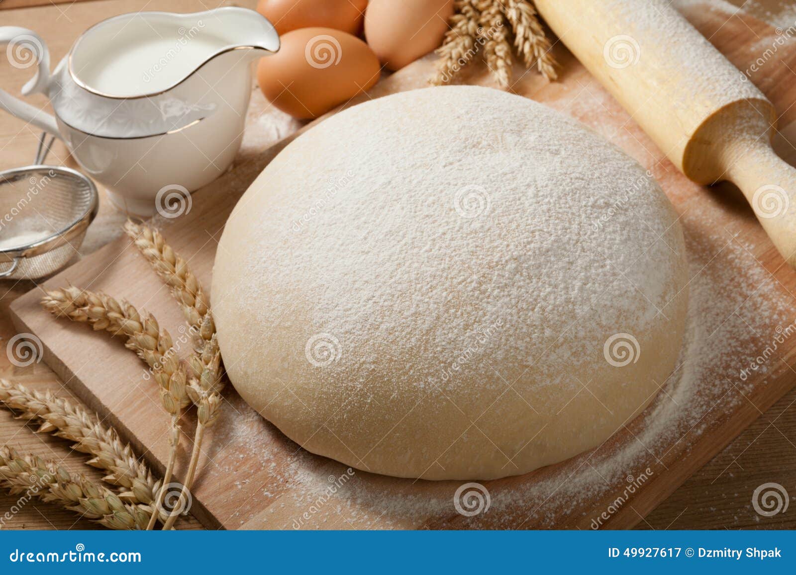Fresh dough on the table stock image. Image of goods - 49927617