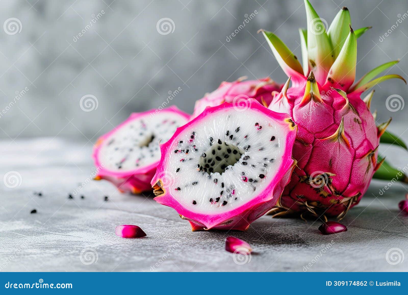 Fresh dragon fruit pitaya stock photo. Image of juicy - 309174862