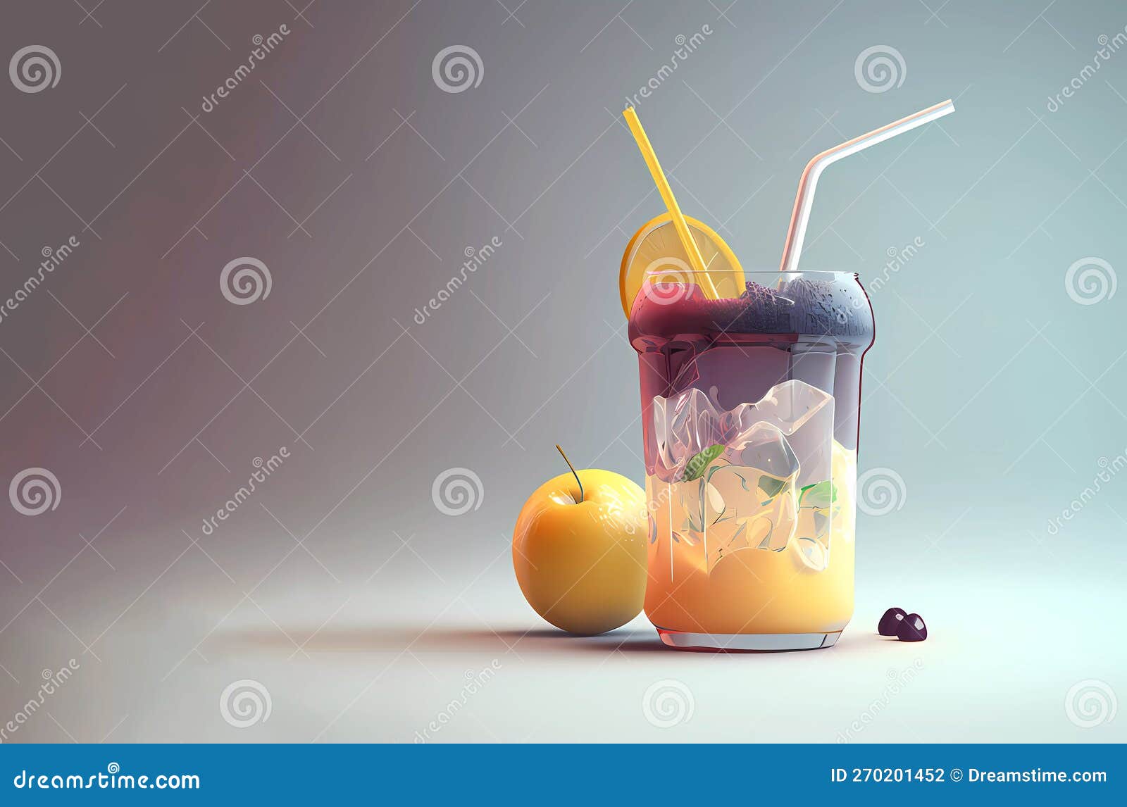 Fresh Drink on an Abstract Background. Banner. AI Generated. Copy Space ...