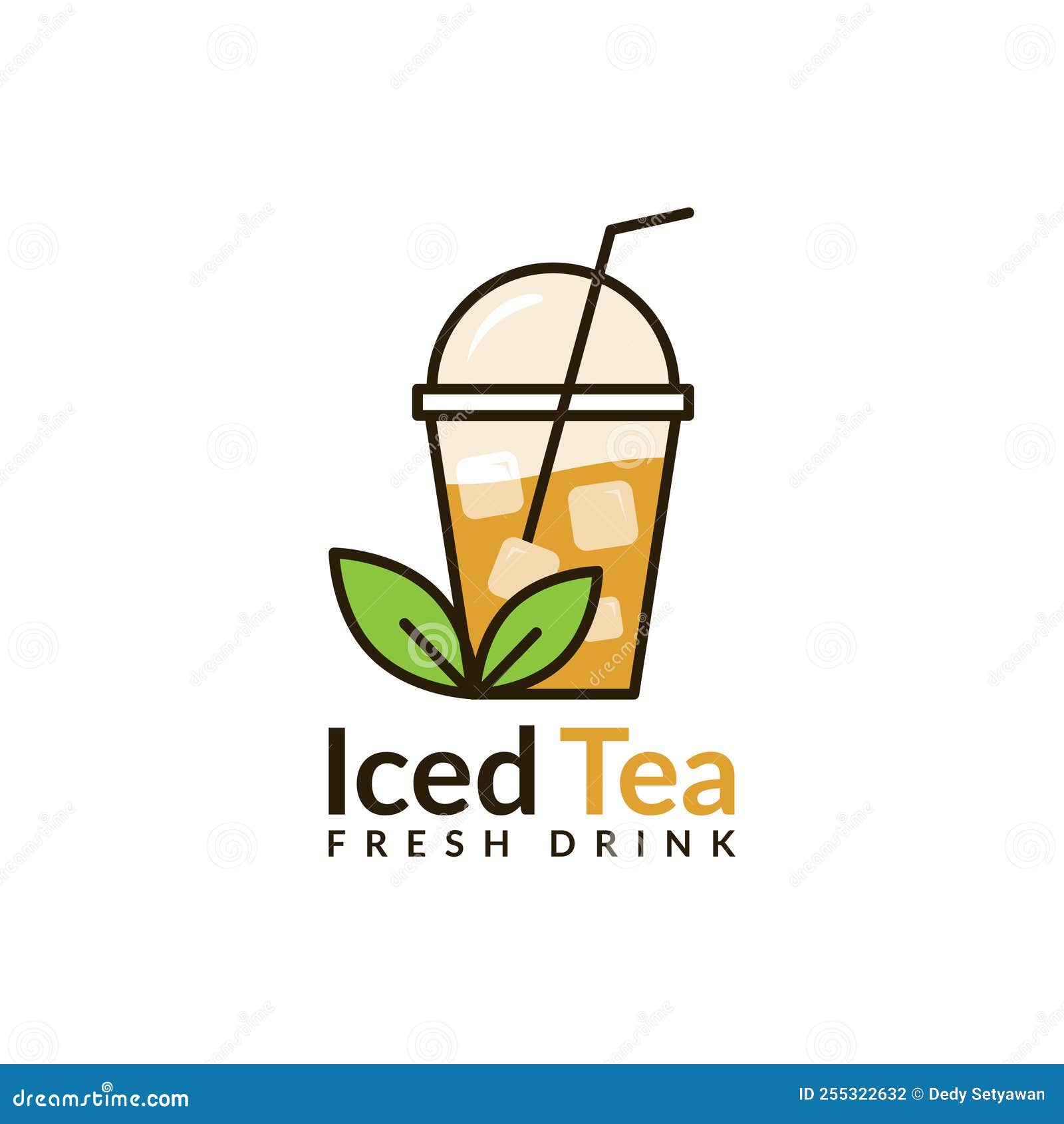 Fresh drink iced tea logo stock vector. Illustration of dessert - 255322632
