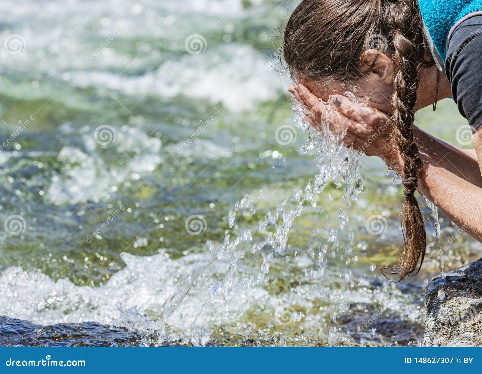 Fresh Drinking Water from the Spring Stream Stock Image - Image of ...