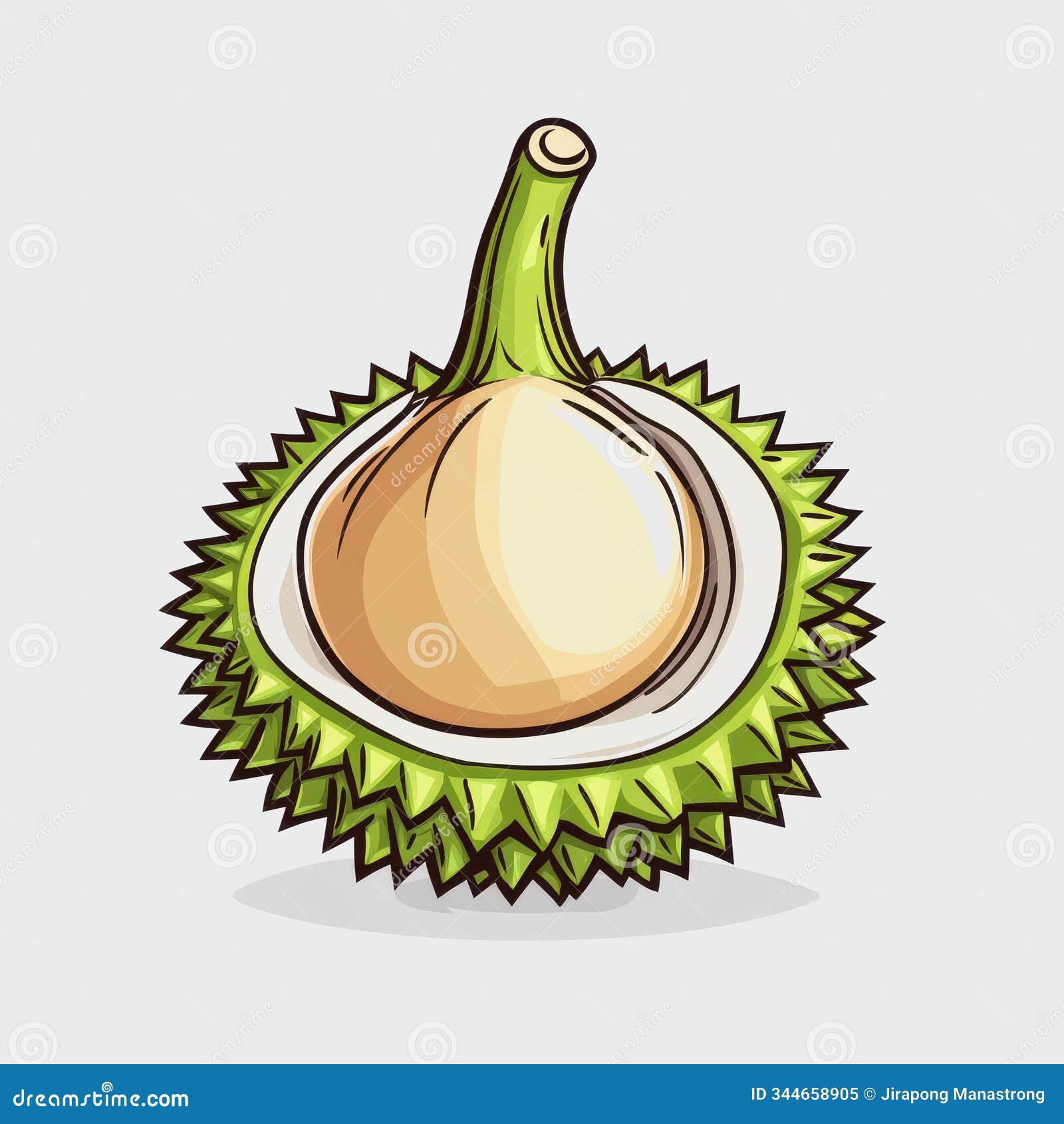 Fresh Durian Slice on White Background Stock Image - Image of fluffy ...