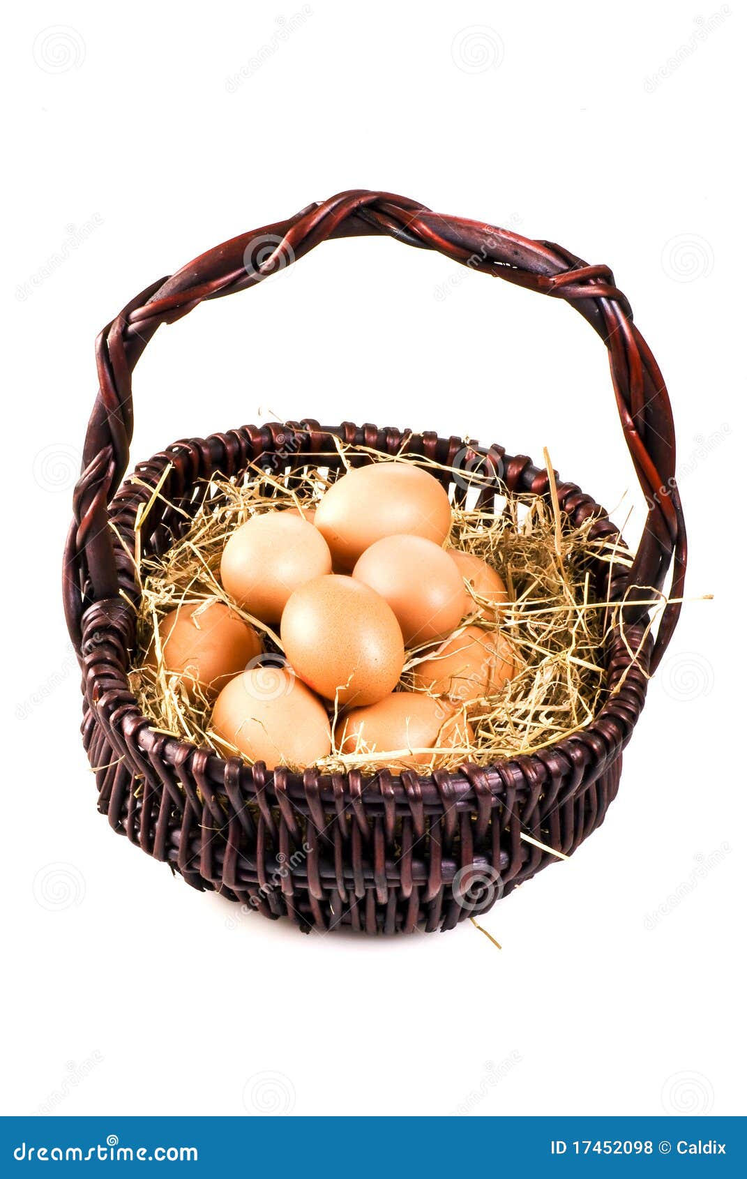 Fresh eggs in the basket stock photo. Image of gathering - 17452098