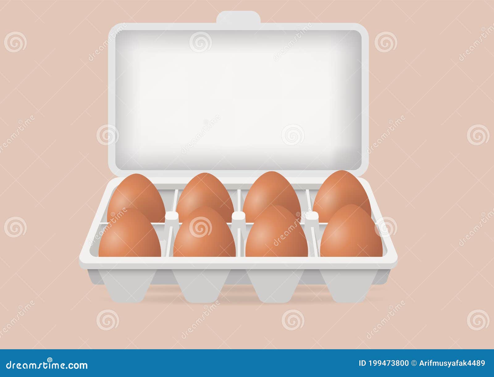 Fresh eggs in carton box stock vector. Illustration of fresh - 199473800