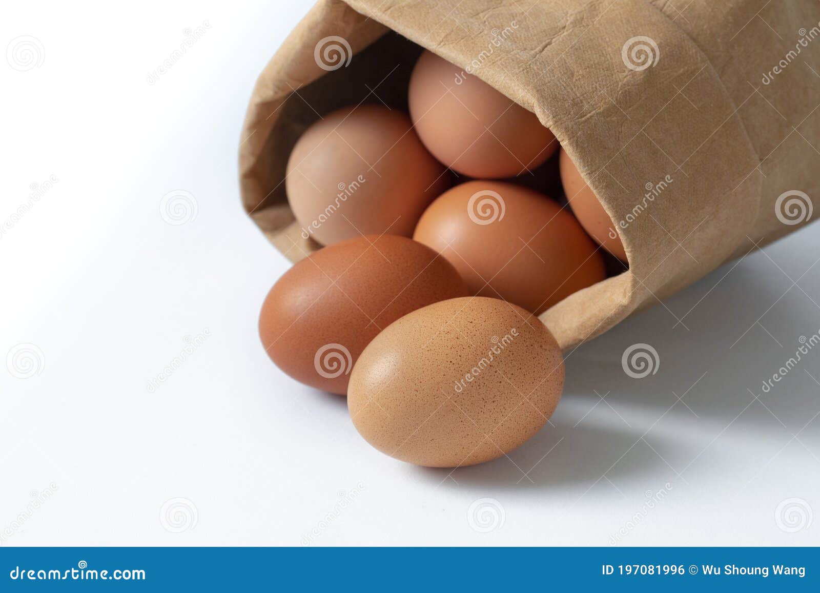 Fresh, Eggs, Kraft Paper Bag Stock Photo - Image of isolated, eggs ...
