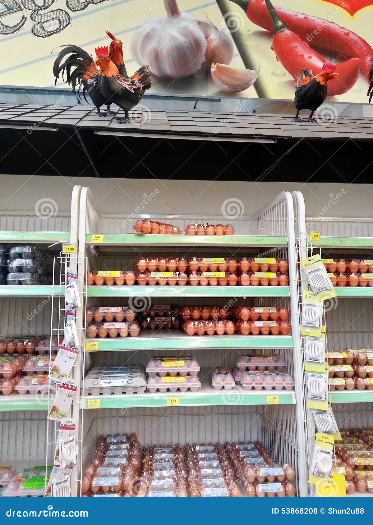 Fresh Eggs in Supermarket Department Store Stock Photo - Image of ...