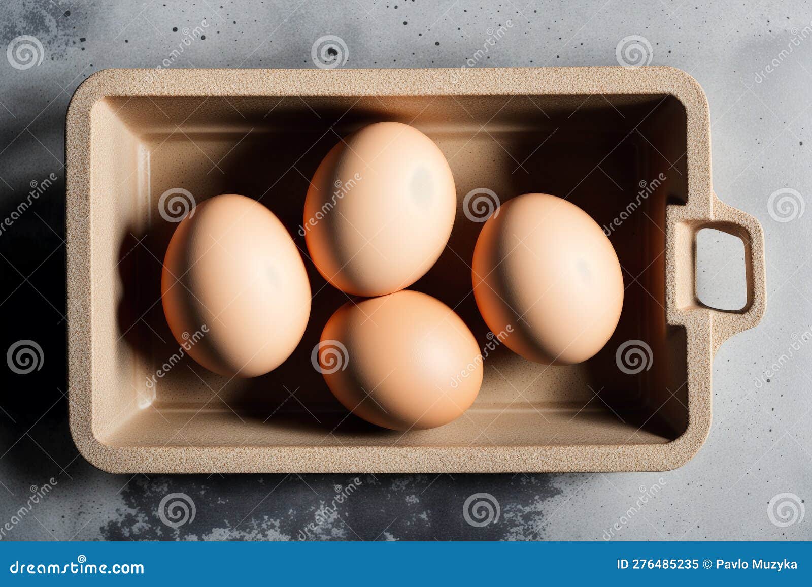 Fresh Eggs in a Tray on a White Background, Top View. Generative AI ...