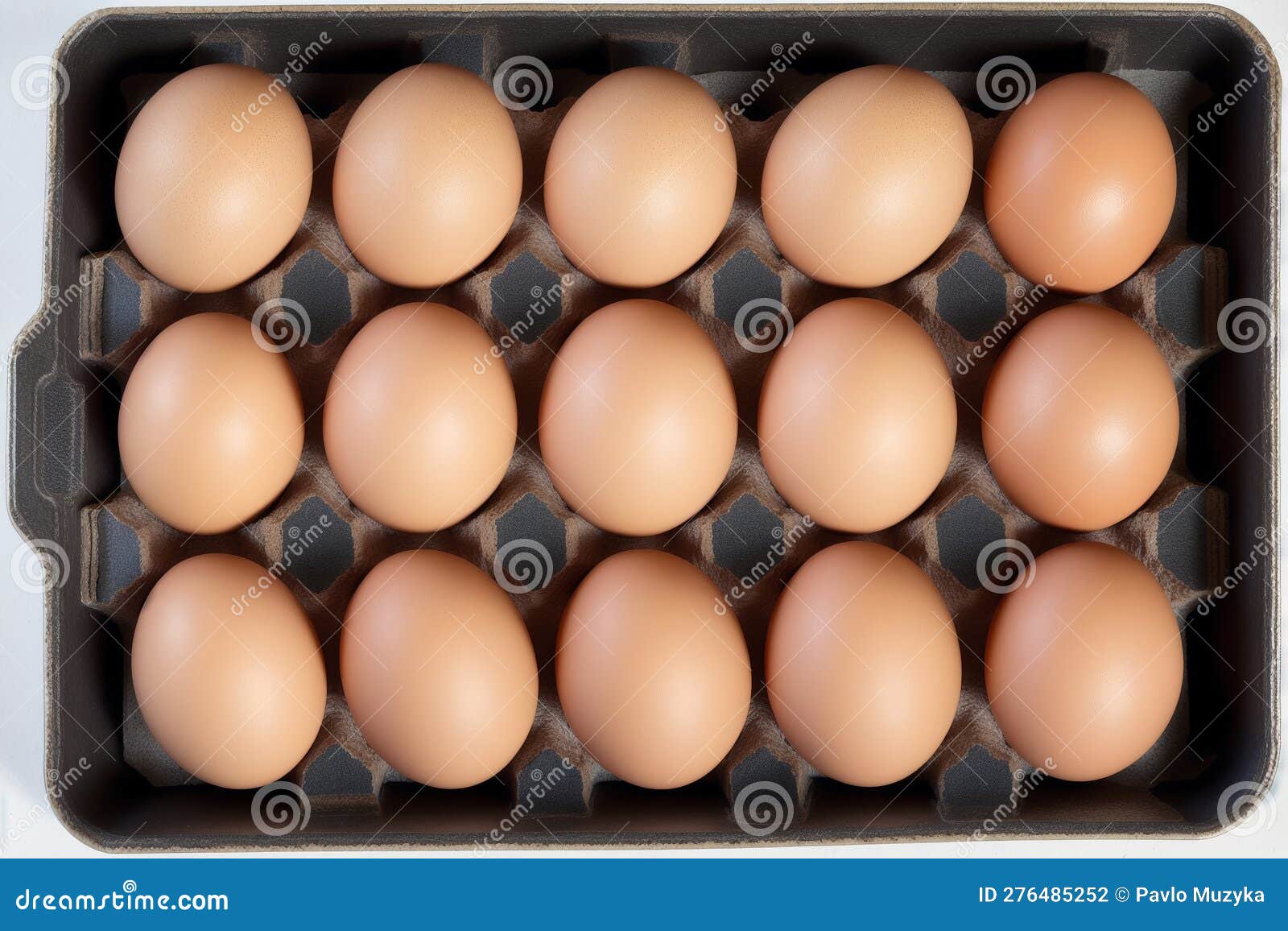 Fresh Eggs in a Tray on a White Background, Top View. Generative AI ...