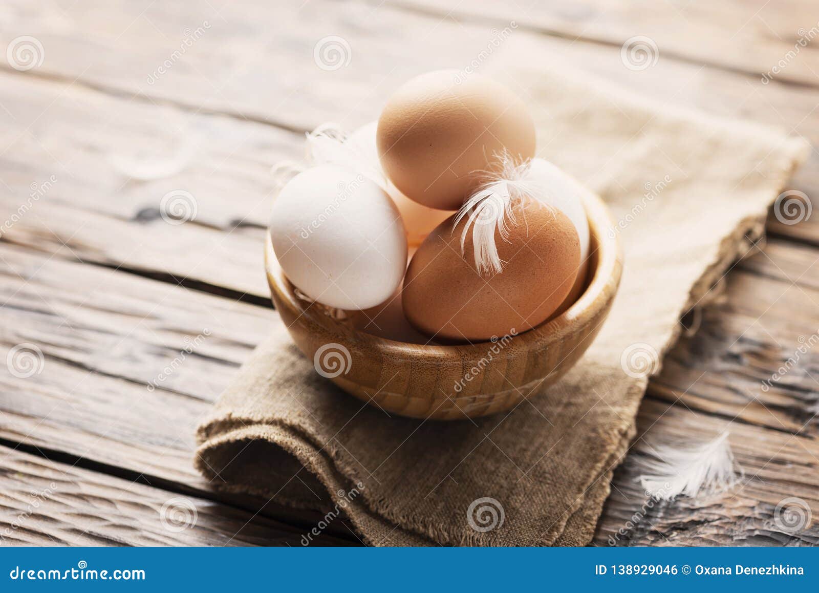 Fresh Eggs on the Wooden Table Stock Photo - Image of organic, rustic ...