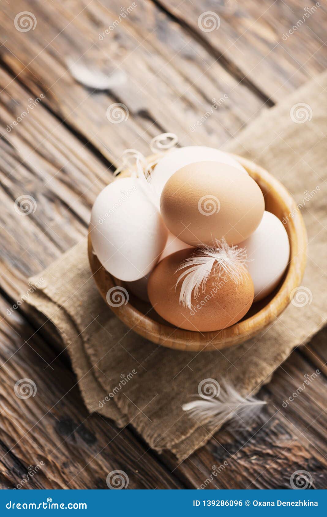Fresh Eggs on the Wooden Table Stock Photo - Image of natural, wood ...