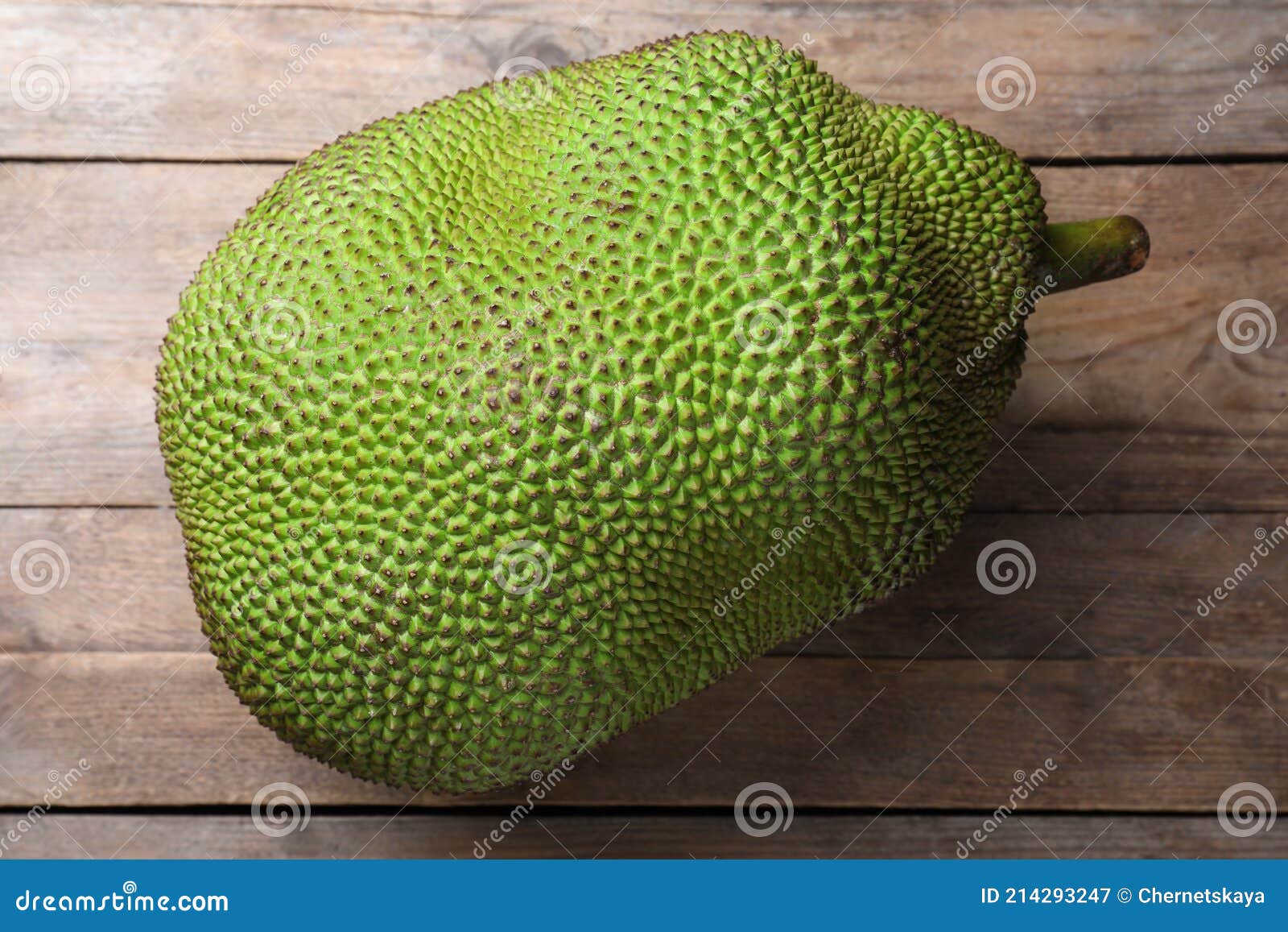 Fresh Exotic Jackfruit on Wooden Table, Top View Stock Image - Image of ...