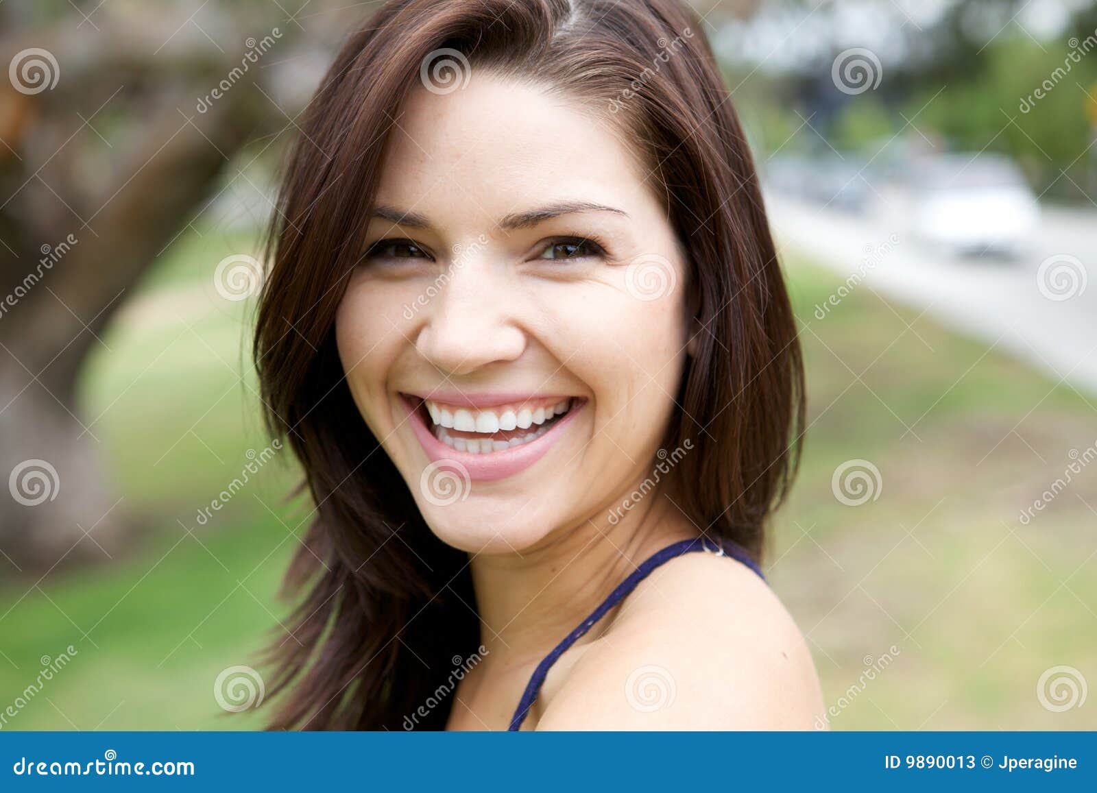 Fresh Faced Girl with Green Background Stock Image - Image of gorgeous ...