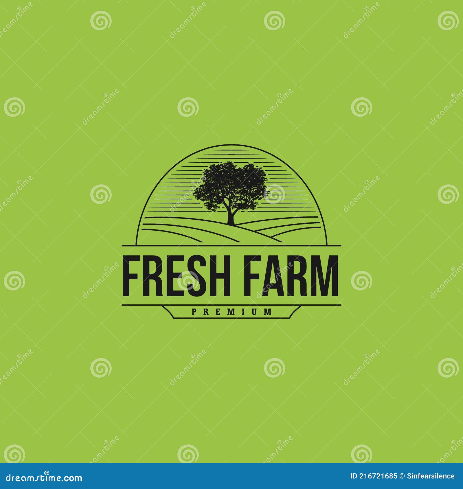 Fresh Farm Premium Logo Isolated on Green Background Vector ...