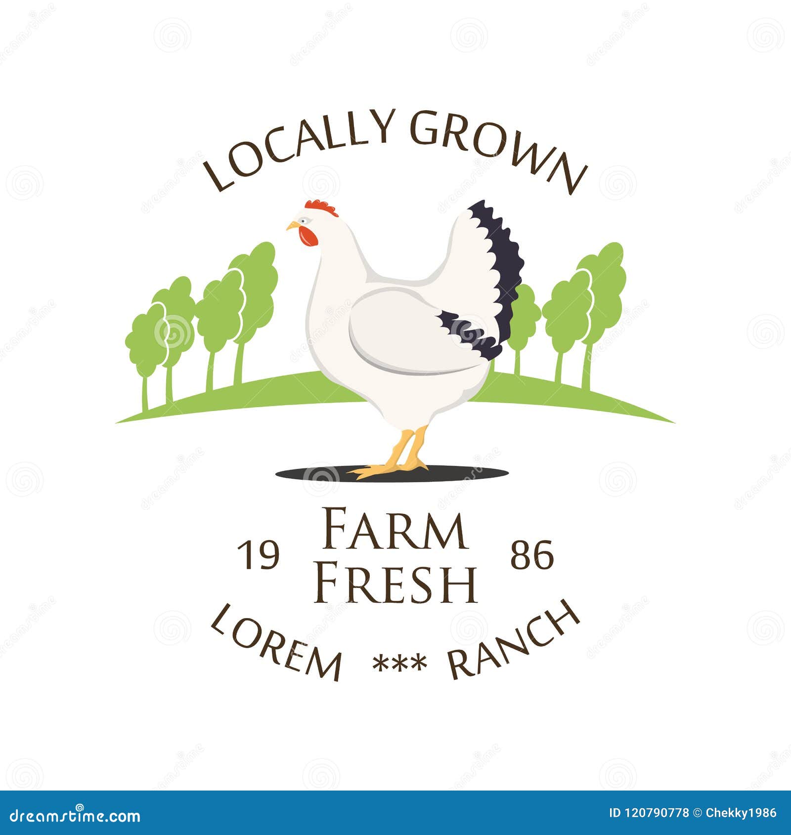 Fresh Farm Produce and Logo - Vector Illustration. Stock Vector ...
